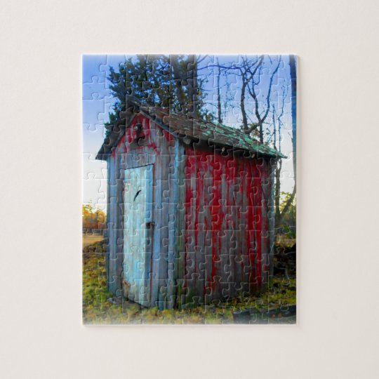 Rustic Old Junk Yard Outhouse Jigsaw Puzzle | Zazzle.com