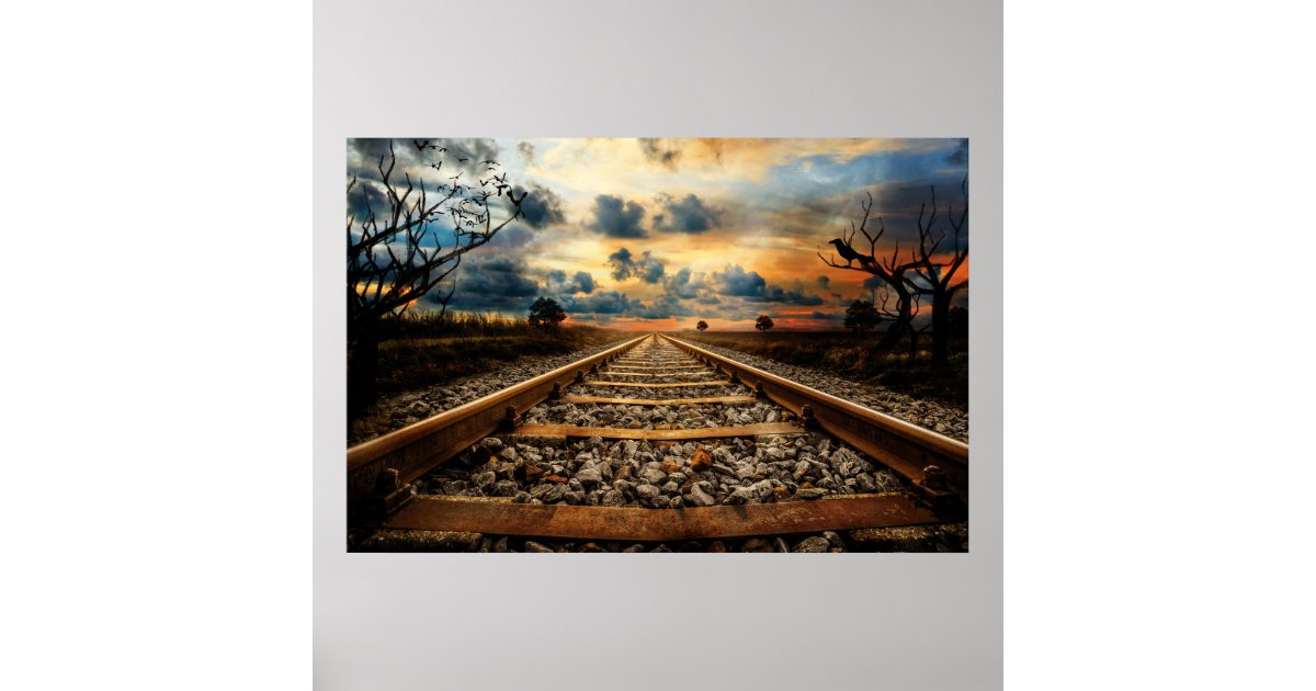 Rustic Old Railroad Tracks Poster | Zazzle