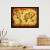 Rustic Old World Map Poster | Zazzle