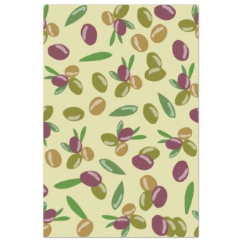 Rustic Olive and Olive Leaves Pattern Tissue Paper | Zazzle