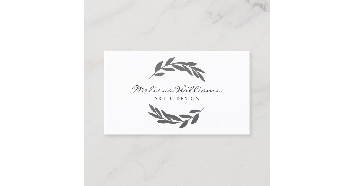 Rustic Olive Branch Wreath Logo Business Card | Zazzle