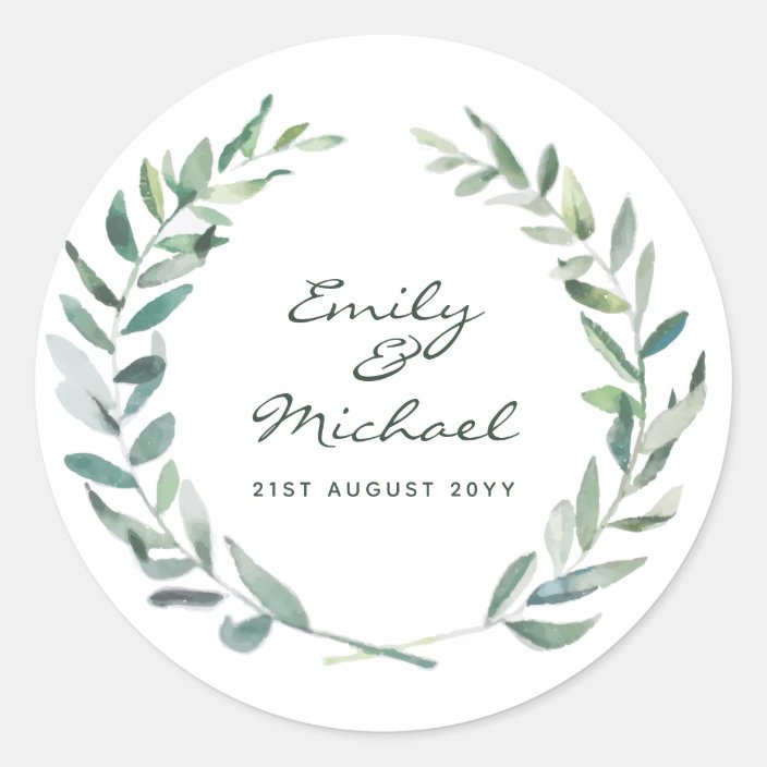 Rustic Olive Leaves Stickers Personalized | Zazzle.com