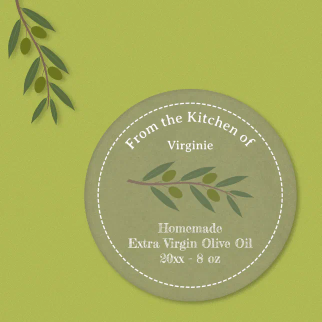 Rustic Olive Oil Label Sticker | Zazzle