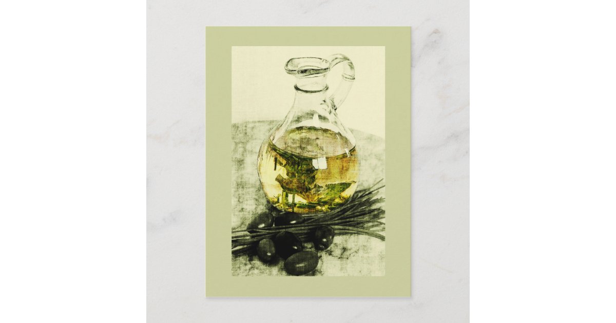 rustic olive oil postcard | Zazzle