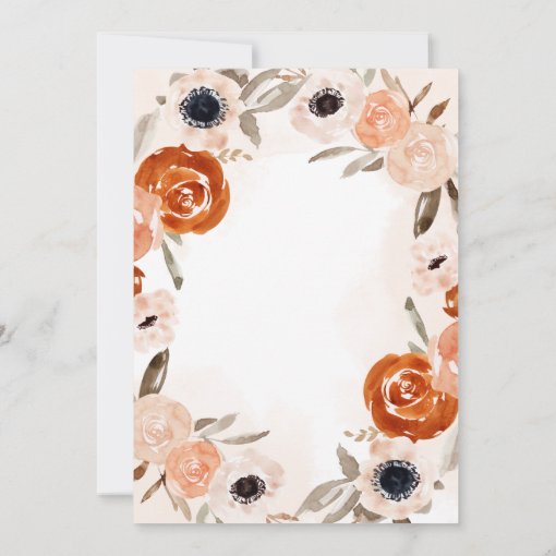 Rustic Orange Boho | Watercolor Wedding Invitation | Zazzle