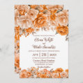 Rustic Orange Floral Wedding Invitation | Zazzle