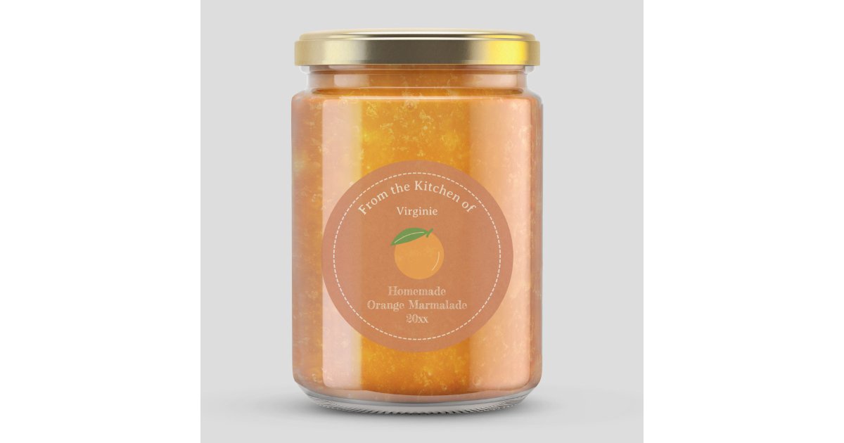 Rustic Orange Marmalade Label Sticker | Zazzle