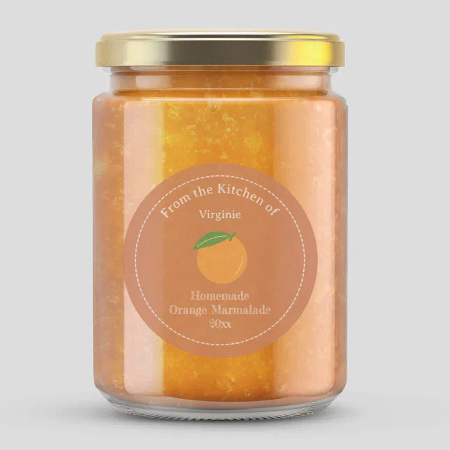 Rustic Orange Marmalade Label Sticker | Zazzle