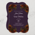 Rustic Orange Purple Fall Elegant Wedding Invitation | Zazzle