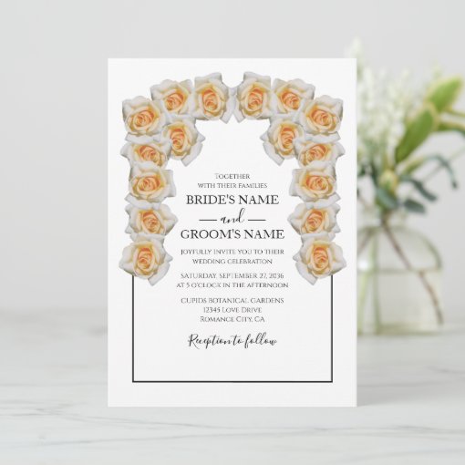Rustic Orange Roses Wedding Invitations | Zazzle
