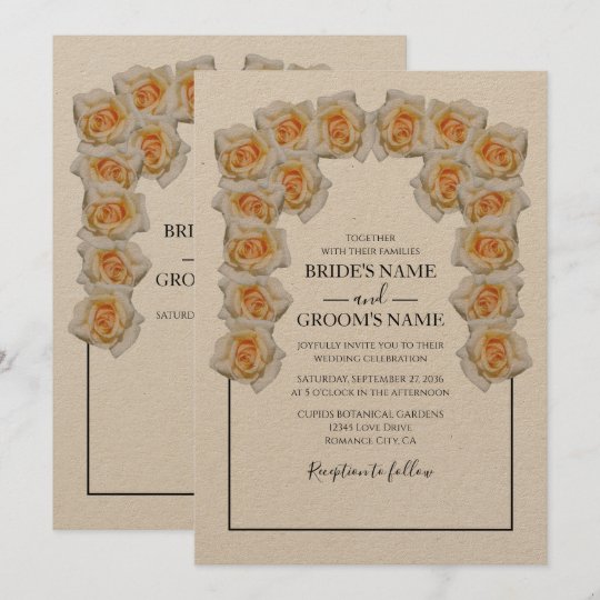 Rustic Orange Roses Wedding Invitations | Zazzle.com