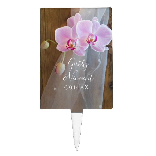 Rustic Orchid Elegance Country Barn Wedding Cake Topper | Zazzle
