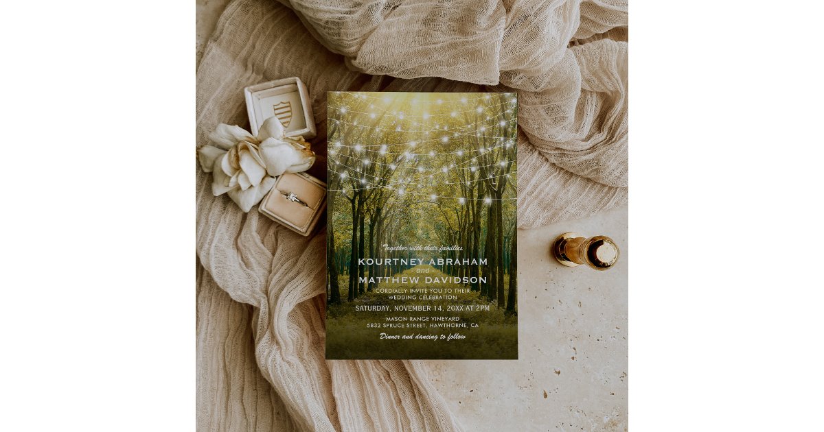 Rustic Outdoor Woodland Wedding Invitation | Zazzle