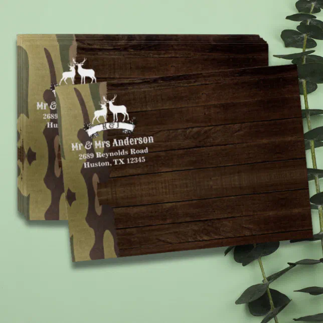 Rustic Outdoors Western Country Deer Wedding Envelope | Zazzle