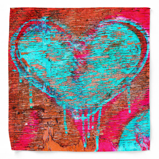 Rustic Painted Heart Bandana | Zazzle