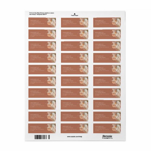 Rustic pampas grass floral terracotta natural lab label | Zazzle