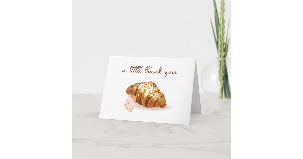 Rustic Paris Bakery Pastry Croissant Baby Shower Thank You Card | Zazzle