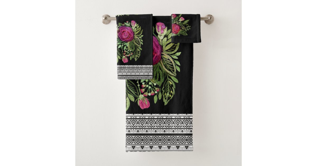 Rustic patchwork bath towel set | Zazzle