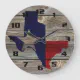 Rustic Patriotic Texas Map and Flag Large Clock | Zazzle