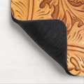 Rustic pattern western country tooled leather mouse pad | Zazzle