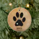 Rustic Paw Print Custom Ceramic Ornament | Zazzle