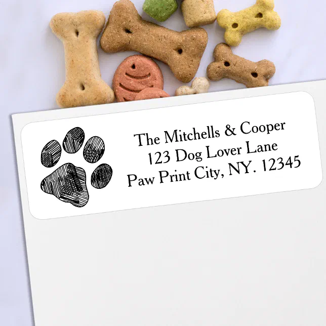 Rustic Paw Print Return Address Label | Zazzle