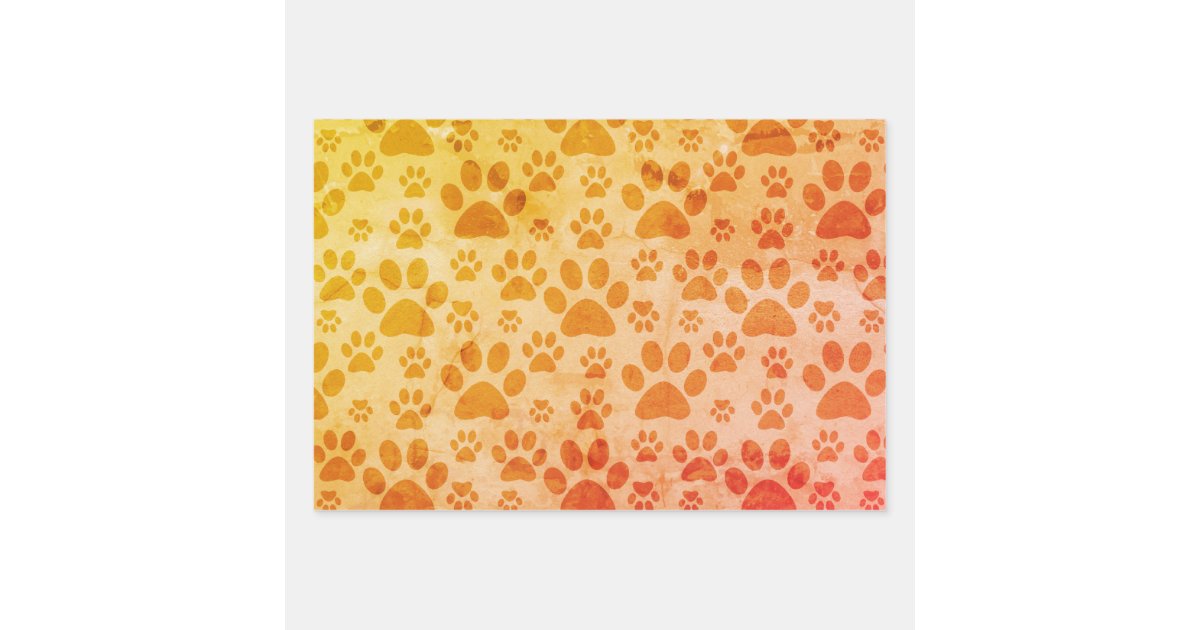 Rustic Paw Prints Pattern Wrapping Paper Sheets | Zazzle