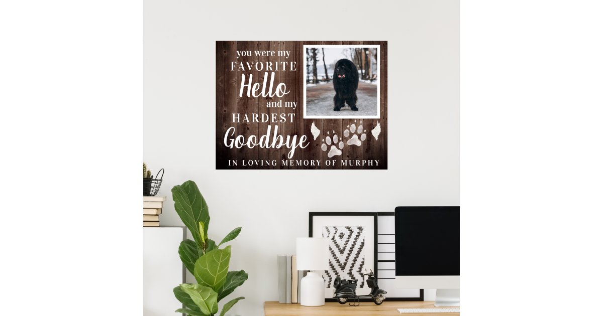 Rustic Paw Prints Personalized Pet Memorial Photo | Zazzle