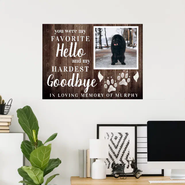 Rustic Paw Prints Personalized Pet Memorial Photo | Zazzle