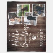 Rustic Paw Prints Personalized Pet Memorial Photo Fleece Blanket | Zazzle