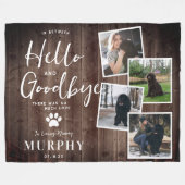 Rustic Paw Prints Personalized Pet Memorial Photo Fleece Blanket | Zazzle
