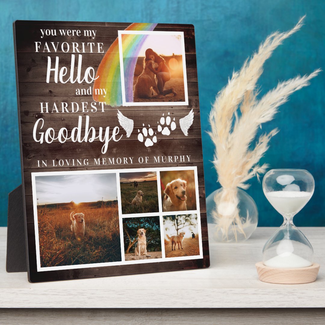 Rustic Paw Prints Personalized Pet Memorial Photo Plaque | Zazzle