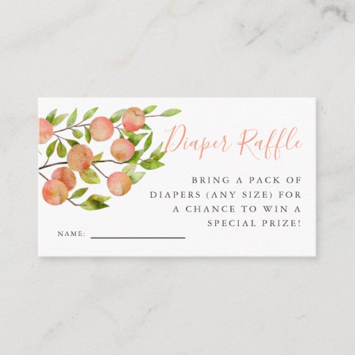 Rustic Peach Baby Shower Diaper Raffle Ticket Enclosure Card | Zazzle