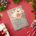 Rustic Peach Floral Wedding Acrylic Invitations | Zazzle