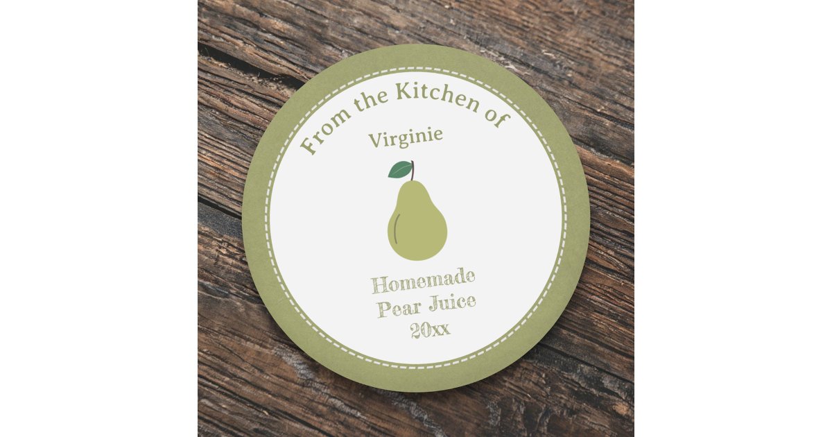 Rustic Pear Juice Label Sticker | Zazzle