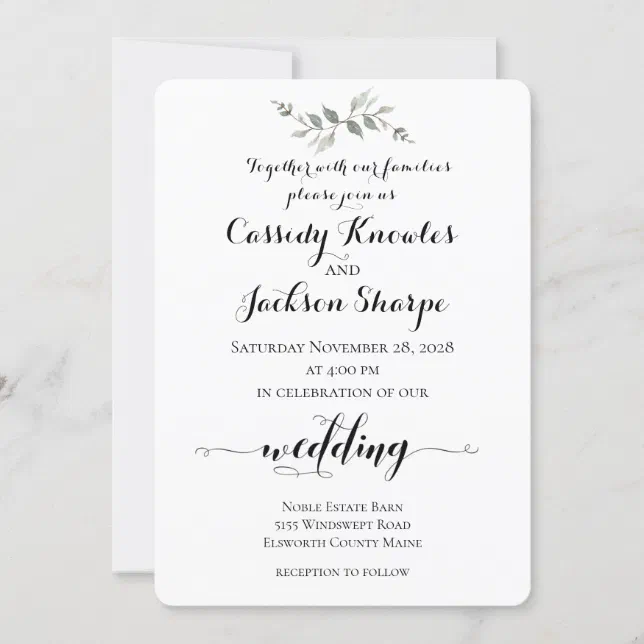 Rustic Pen & Ink Calligraphy Wedding Invitation | Zazzle