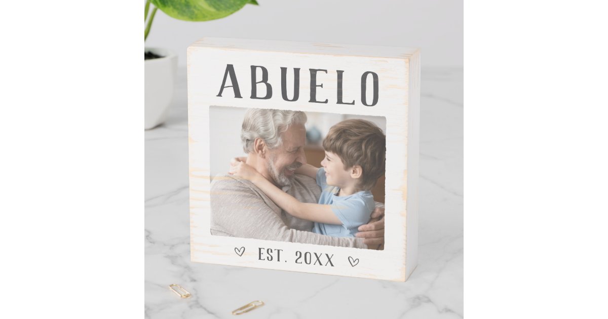 Rustic Personalized Abuelo Photo Wooden Box Sign | Zazzle