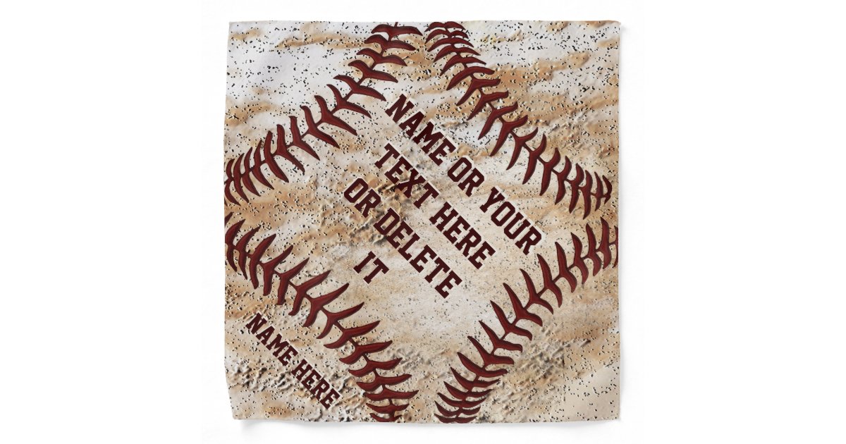 Rustic Personalized Baseball Bandana Handkerchief | Zazzle