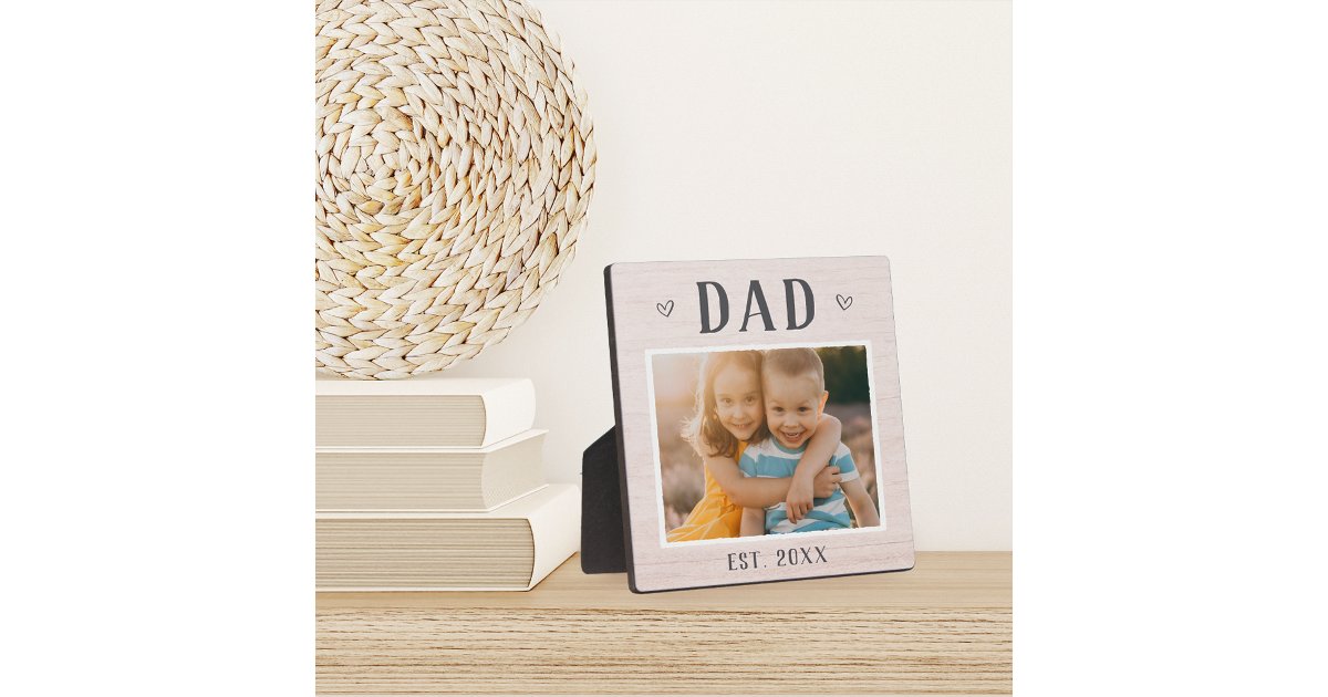 Rustic Personalized Dad Photo Plaque | Zazzle