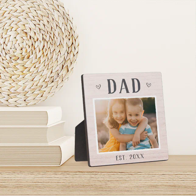 Rustic Personalized Dad Photo Plaque | Zazzle