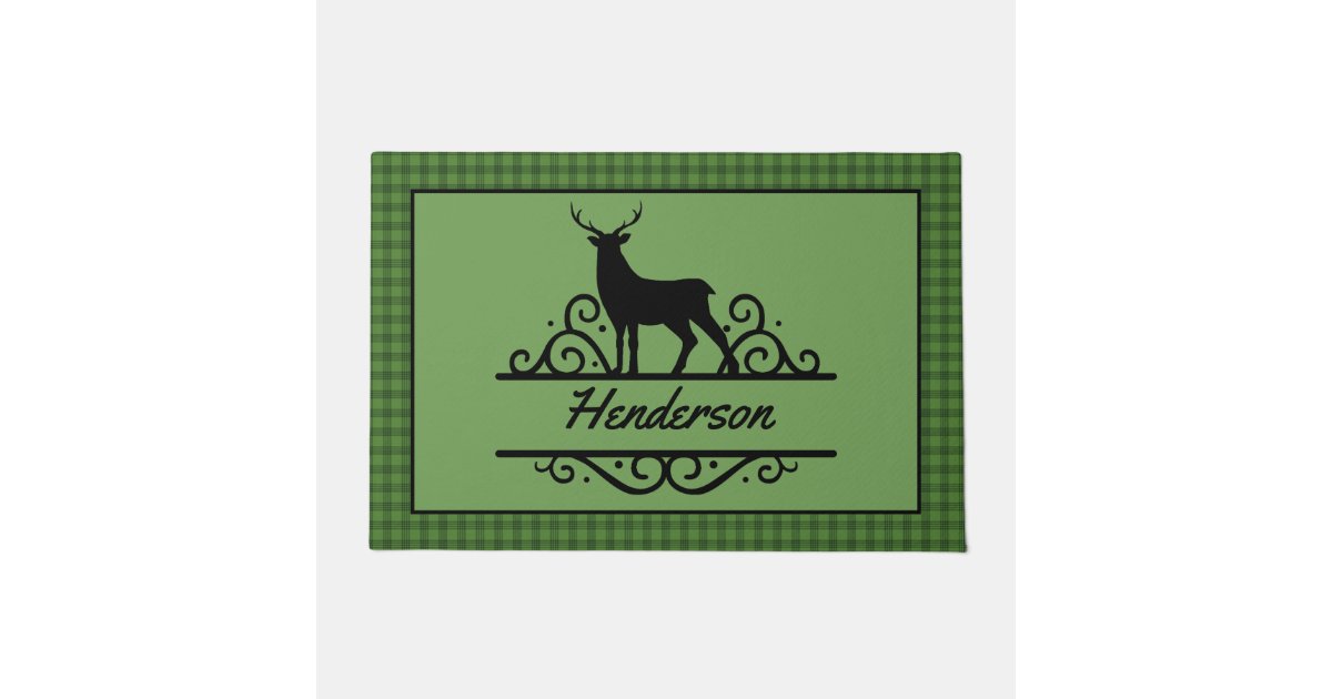 Rustic Personalized Deer Doormat | Zazzle