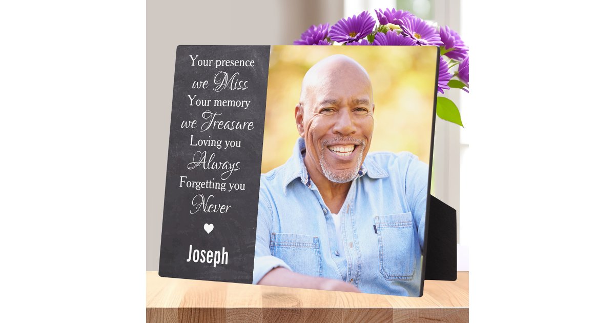 Rustic Personalized Loving Memory Memorial Photo Plaque | Zazzle