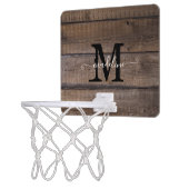 Rustic Personalized Monogram Script Name Mini Basketball Hoop | Zazzle