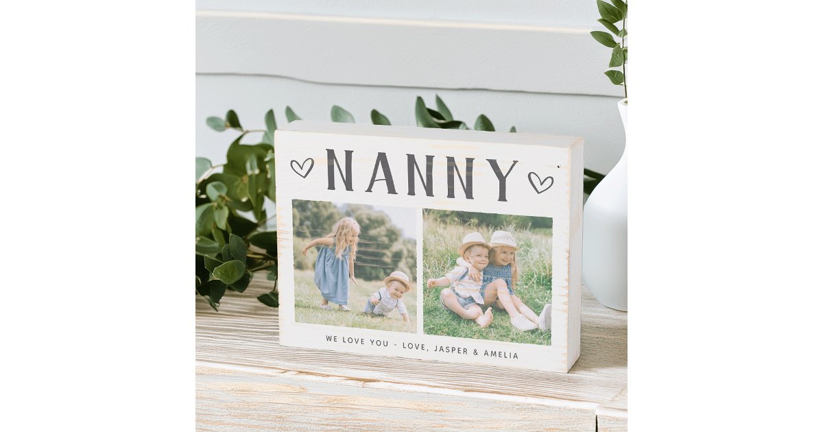 Rustic Personalized Nanny Grandma Wooden Box Sign | Zazzle