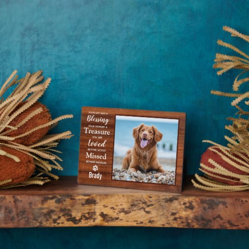Rustic Personalized Paw Print Pet Memorial Plaque | Zazzle