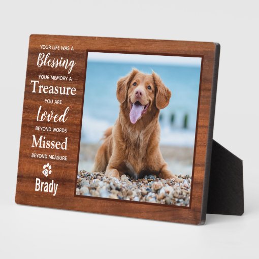 Rustic Personalized Paw Print Pet Memorial Plaque | Zazzle