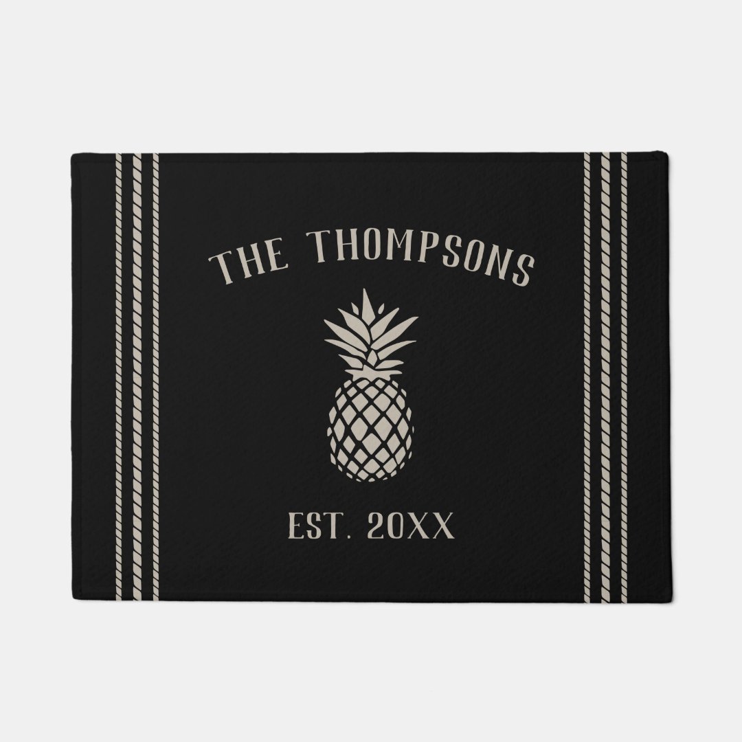 Rustic Personalized Pineapple Doormat | Zazzle