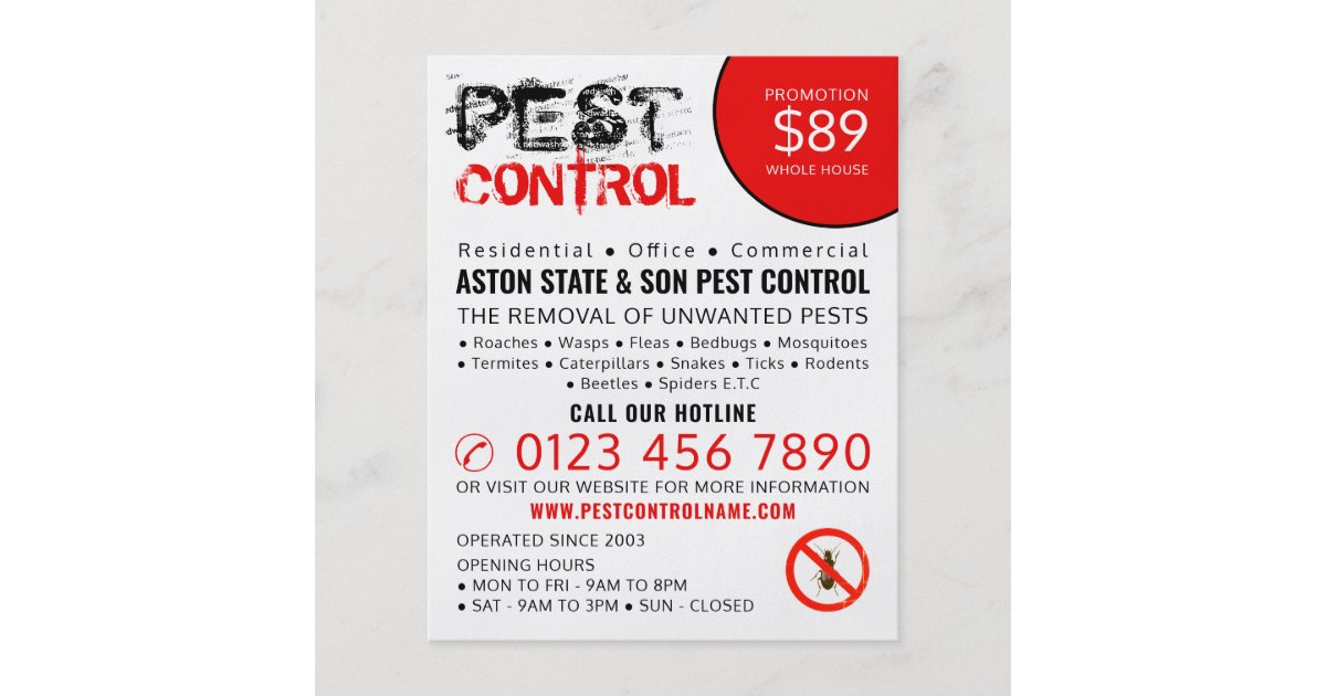 Rustic Pest Control Advertising Flyer | Zazzle