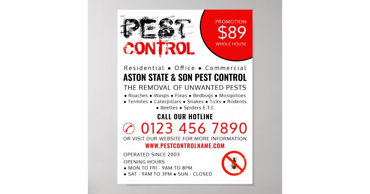 Rustic Pest Control Advertising Poster | Zazzle