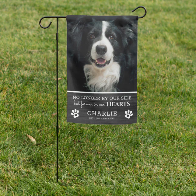 Rustic Pet Photo Remembrance Garden Flag | Zazzle